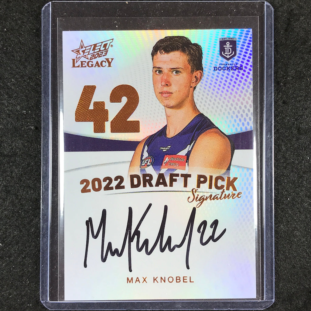 2023 Select AFL Legacy MAX KNOBEL Draft Pick Signature Copper 22/175 ...