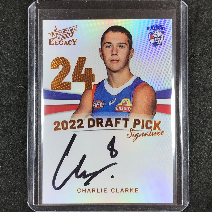 2023 Select AFL Legacy CHARLIE CLARKE Draft Pick Signature Copper 83/1 ...
