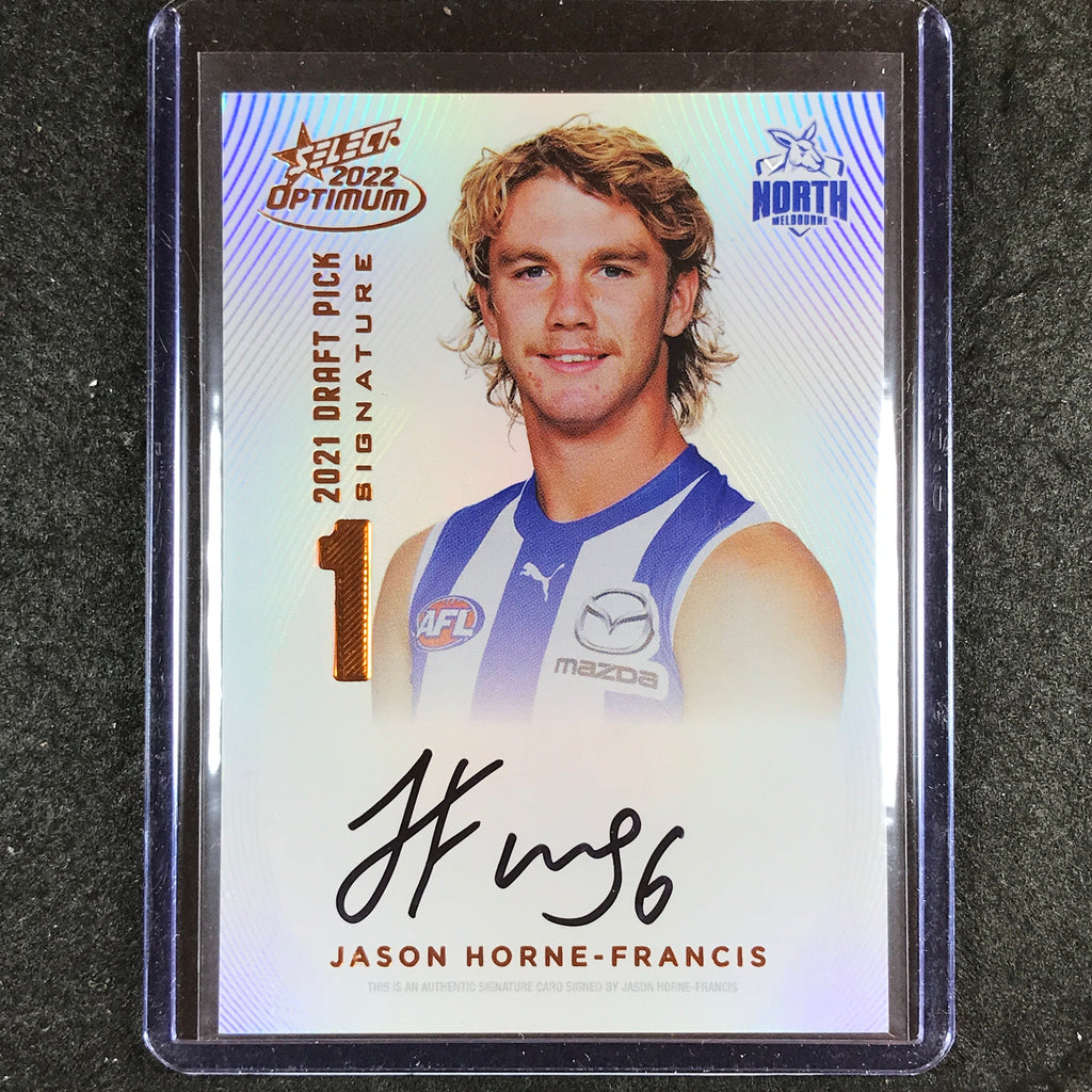 2022 Select AFL Optimum JASON HORNE-FRANCIS Draft Pick Signature Coppe ...