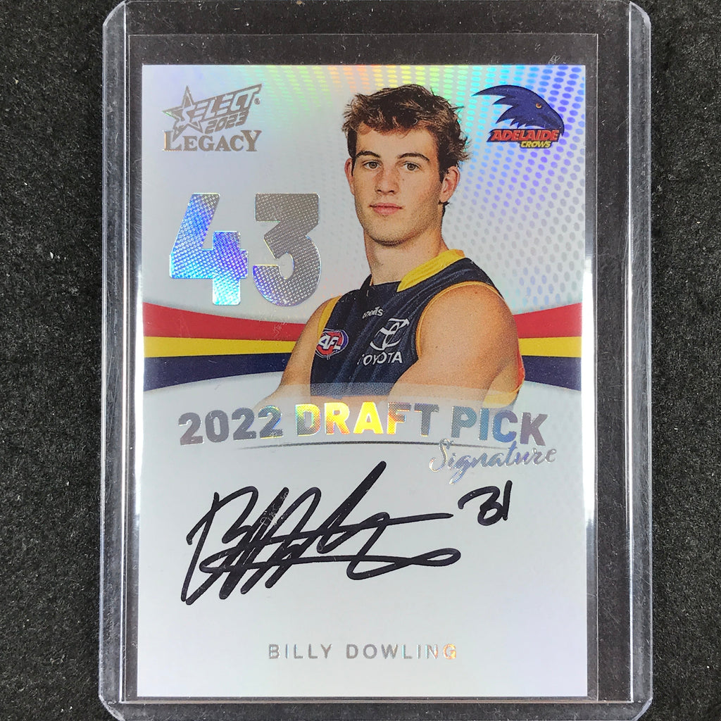 2023 Select AFL Legacy BILLY DOWLING Draft Pick Signature Platinum 31 ...