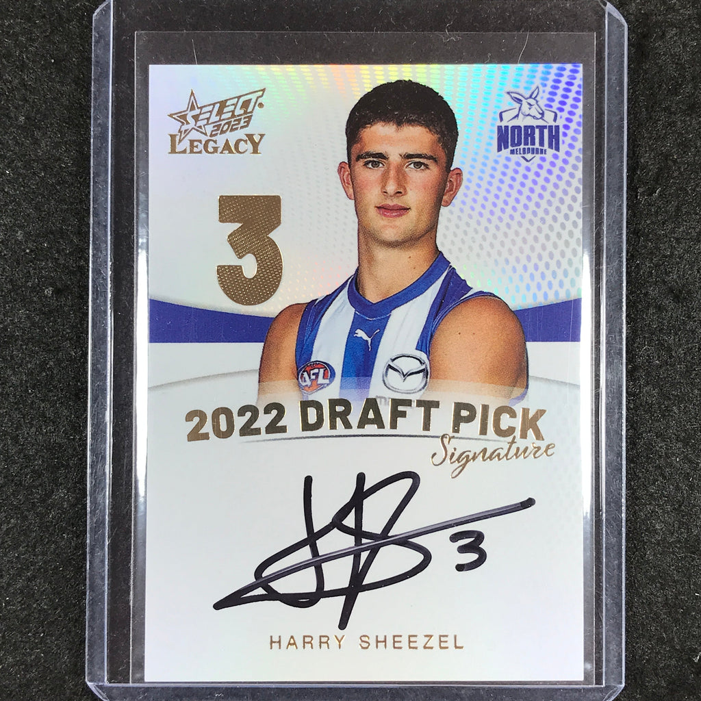 2023 Select AFL Legacy HARRY SHEEZEL Draft Pick Signature Gold 89/90 ...