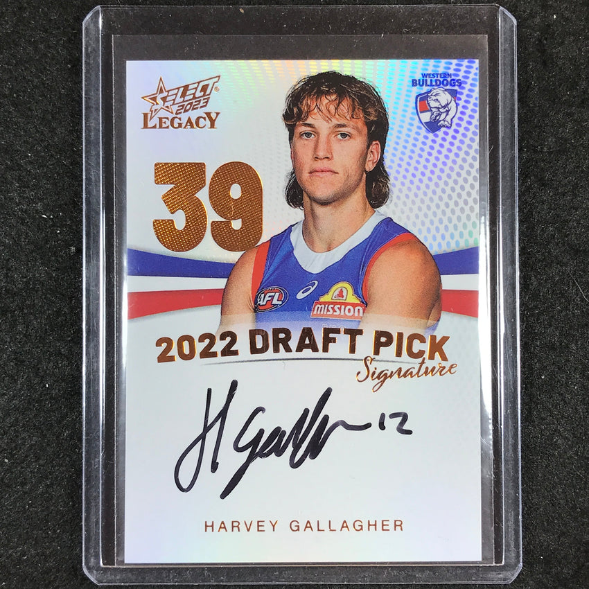 2023 Select AFL Legacy HARVEY GALLAGHER Draft Pick Signature Copper 27 ...