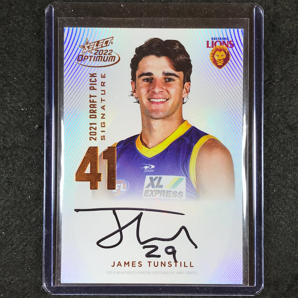 2022 Select AFL Optimum JAMES TUNSTILL Draft Pick Signature Copper 107 ...