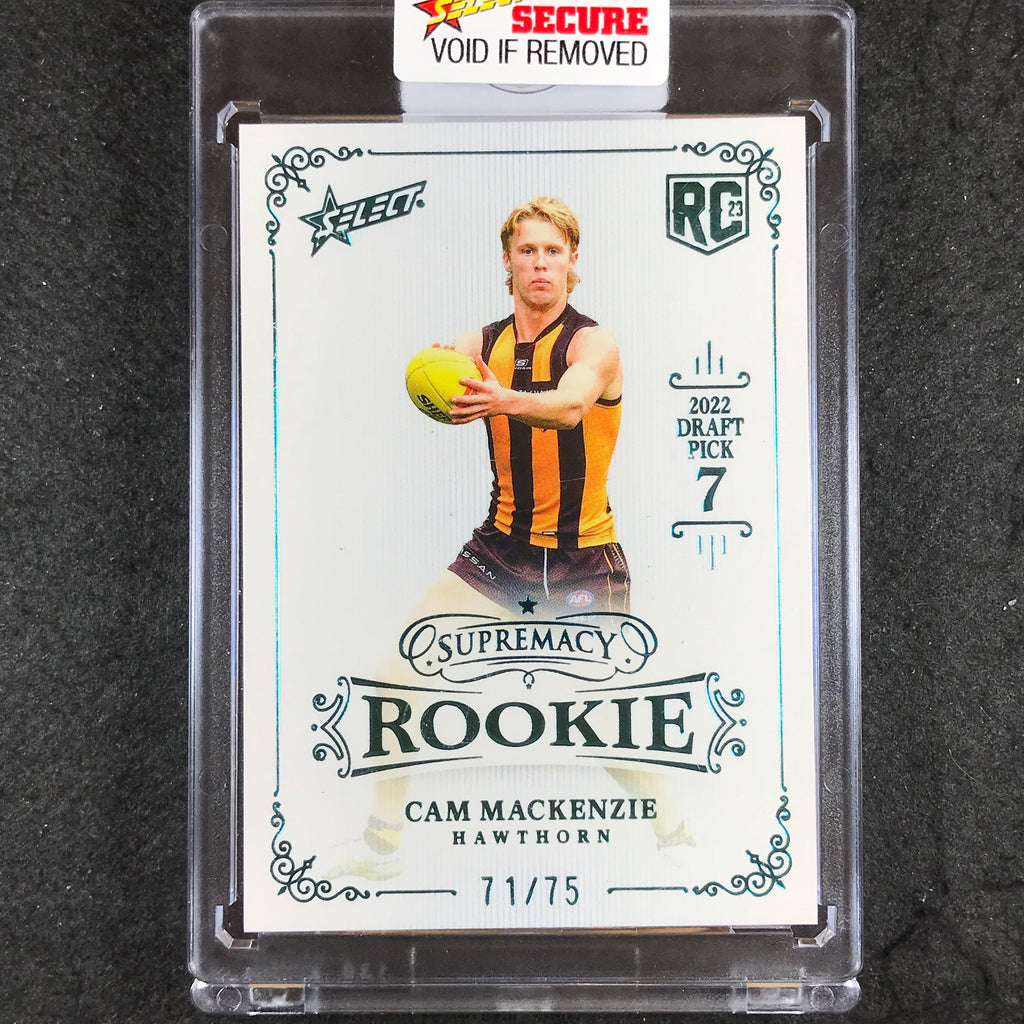 2021 Select AFL Supremacy Rookie CAM MACKENZIE 2022 Draft Platinum Blu ...