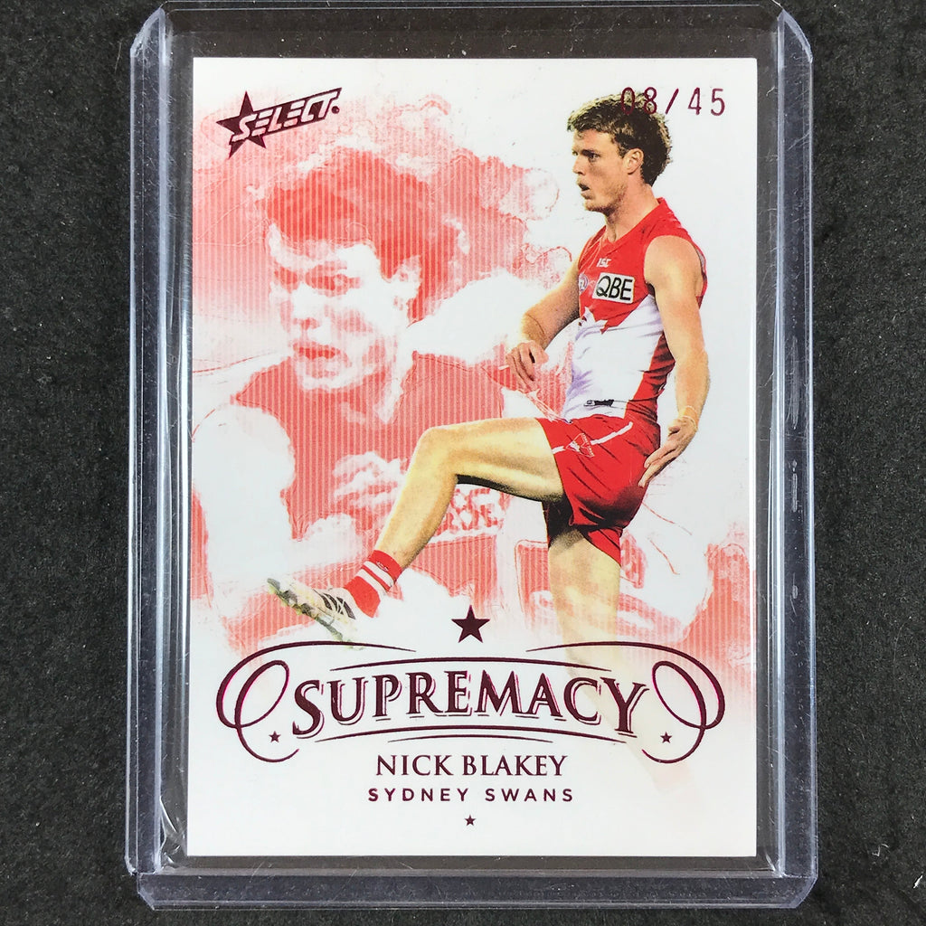 2021 Select AFL Supremacy NICK BLAKEY Base Red 08/45 #91 – Cherry ...