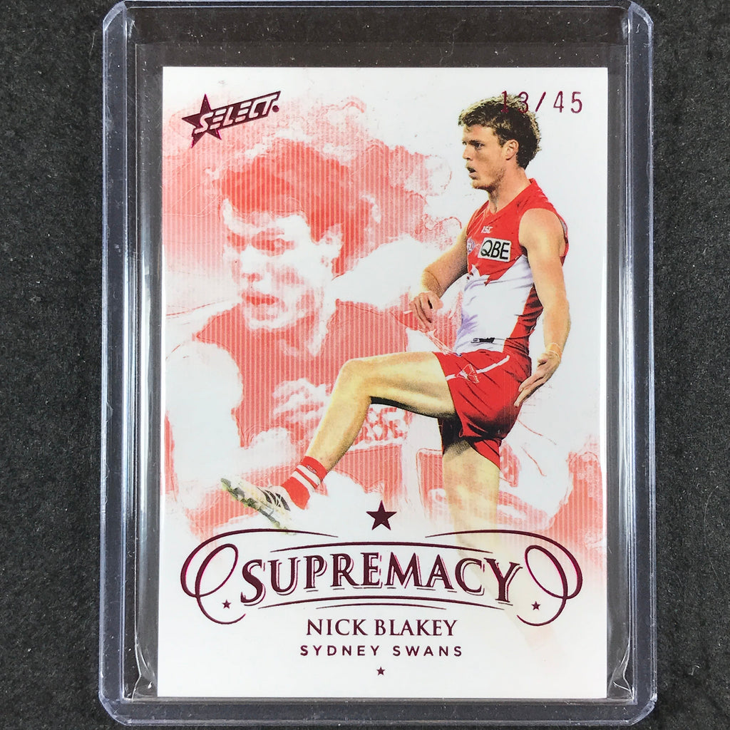 2021 Select AFL Supremacy NICK BLAKEY Base Red 13/45 #91 – Cherry ...