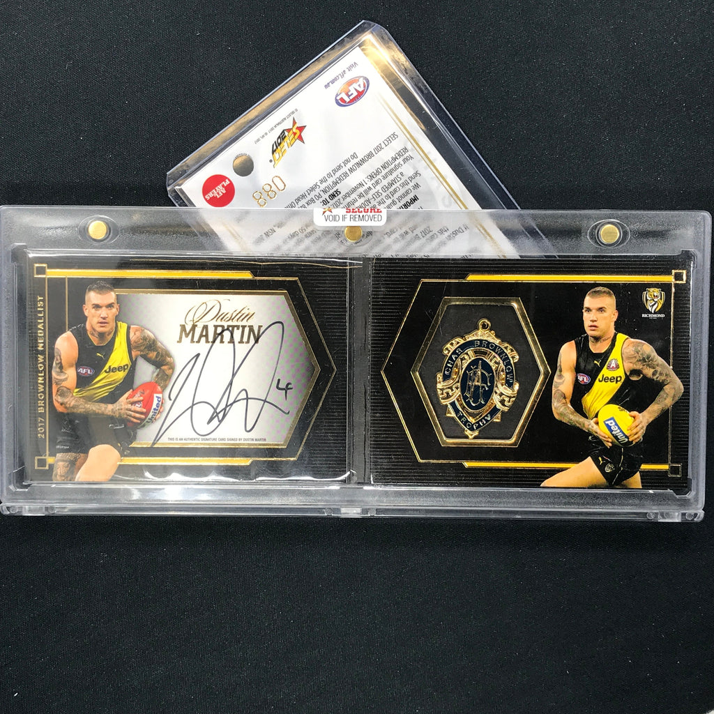 2017 Select AFL Footy Stars AFL DUSTIN MARTIN Brownlow Signature Gold ...
