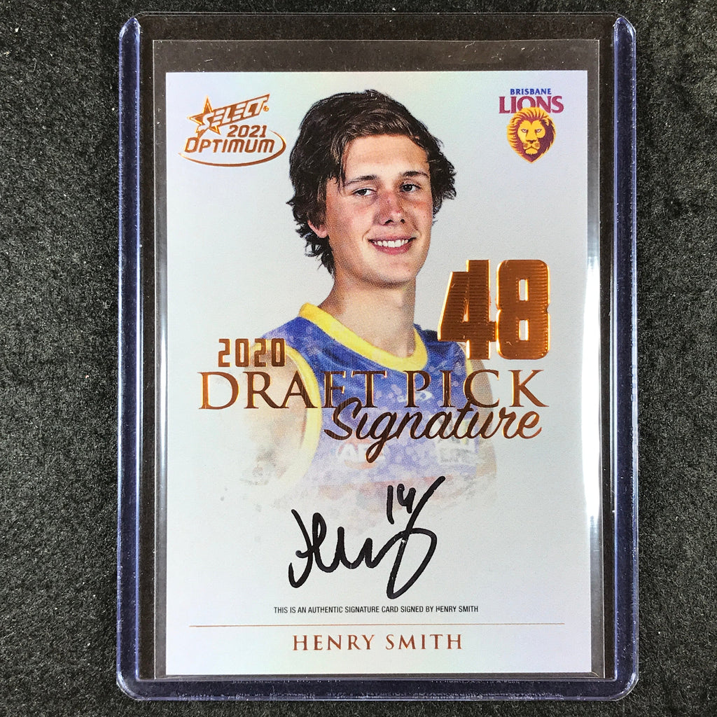 2021 Select AFL Optimum HENRY SMITH 2020 Draft Pick Signature Copper 1 ...