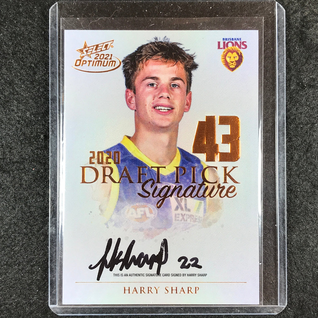 2021 Select AFL Optimum HARRY SHARP 2020 Draft Pick Signature Copper 7 ...
