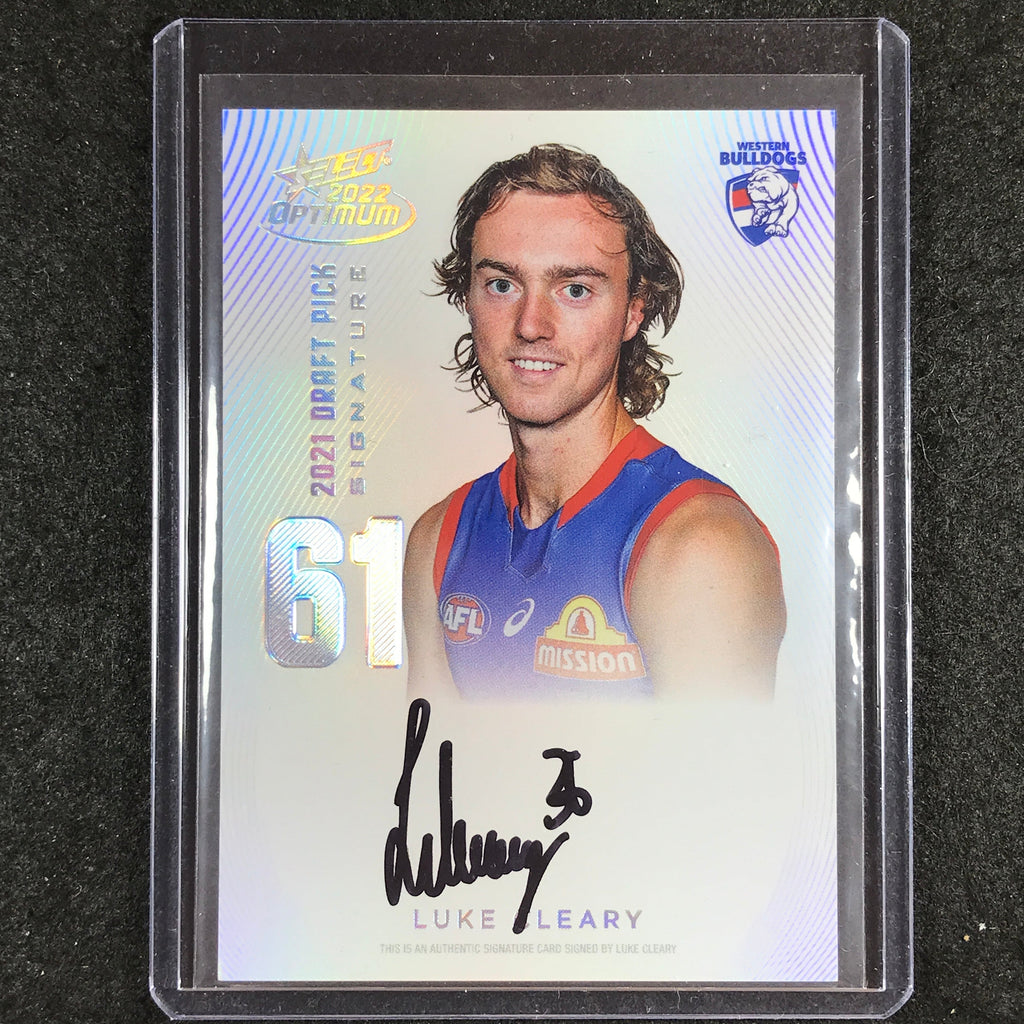 2022 Select AFL Optimum LUKE CLEARY Draft Pick Signature Platinum 38/4 ...