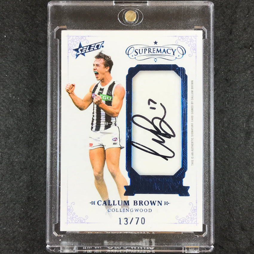 2021 Select AFL Supremacy CALLUM BROWN Franchise Future Signature 13/7 ...