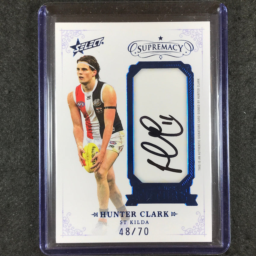 2021 Select AFL Supremacy HUNTER CLARK Franchise Future Signature 48/7 ...