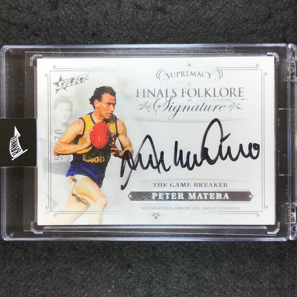 2019 Select AFL Supremacy PETER MATERA Finals Folklore Signature 57/70 ...