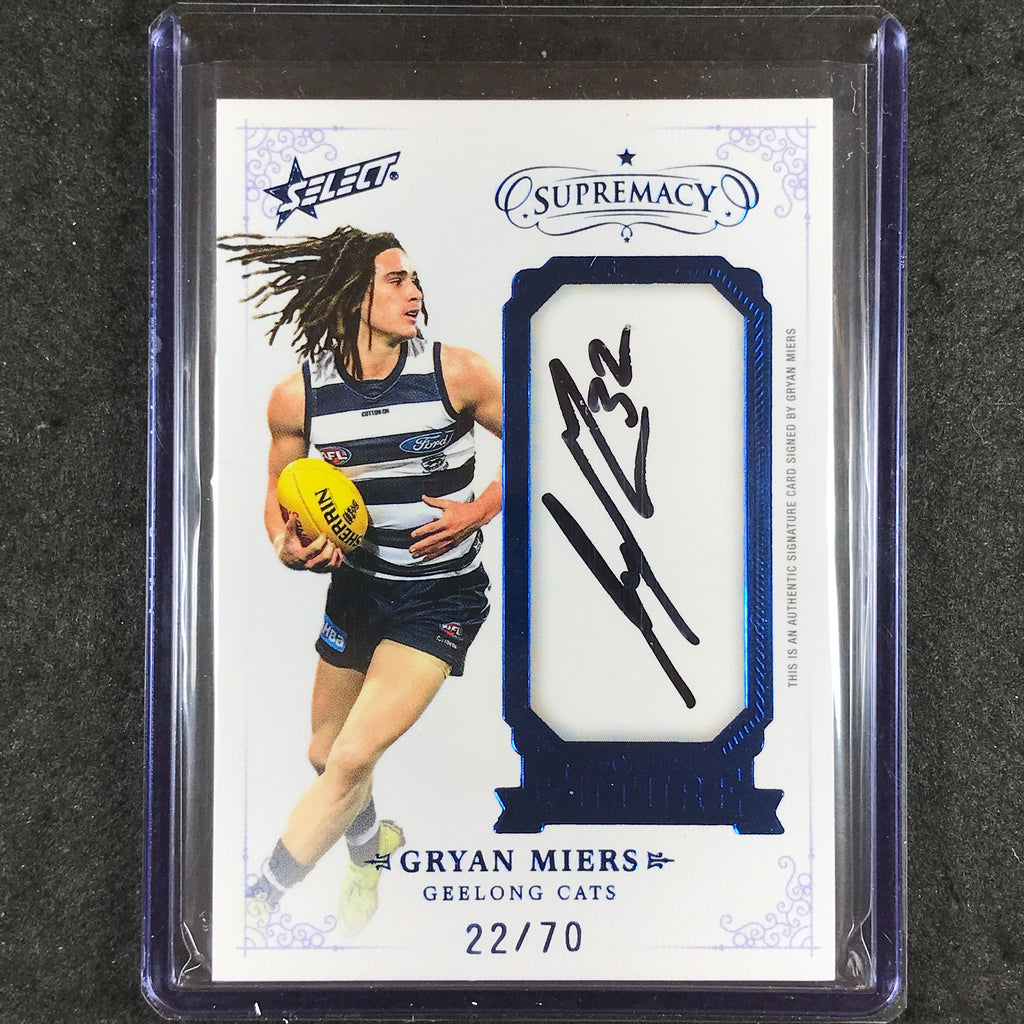 2021 Select AFL Supremacy GRYAN MIERS Franchise Future Signature 22/70 ...