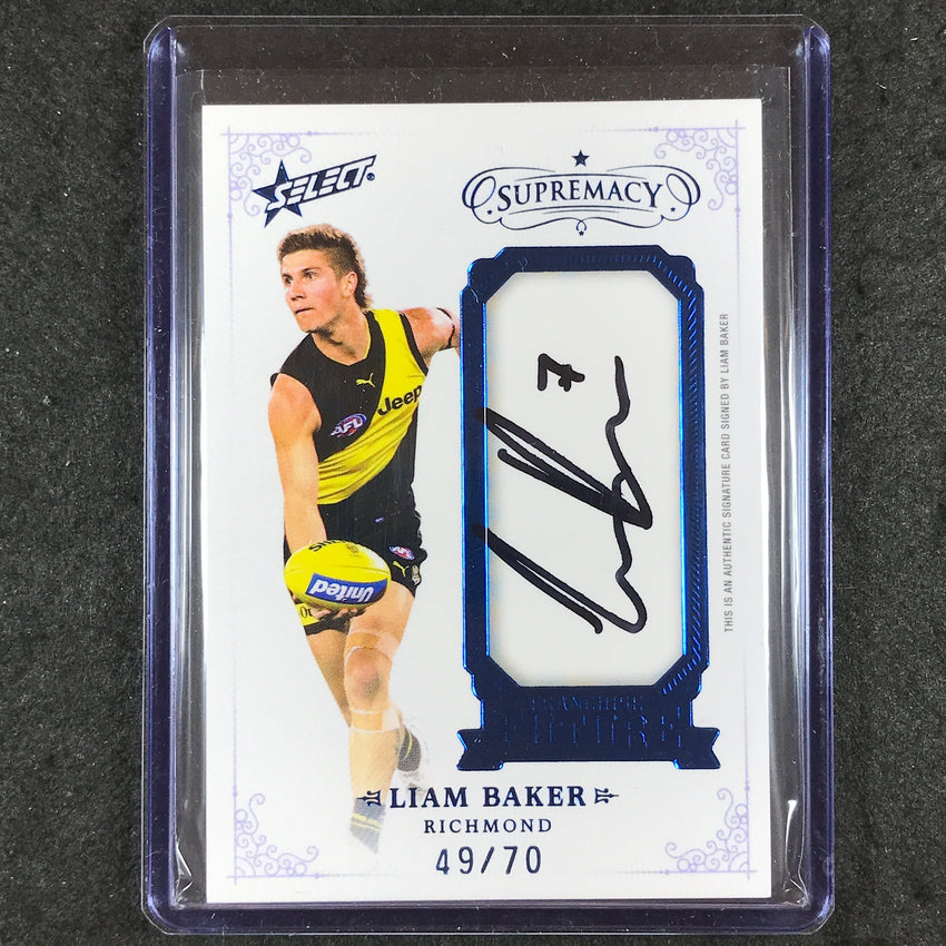 2021 Select AFL Supremacy LIAM BAKER Franchise Future Signature 49/70 ...