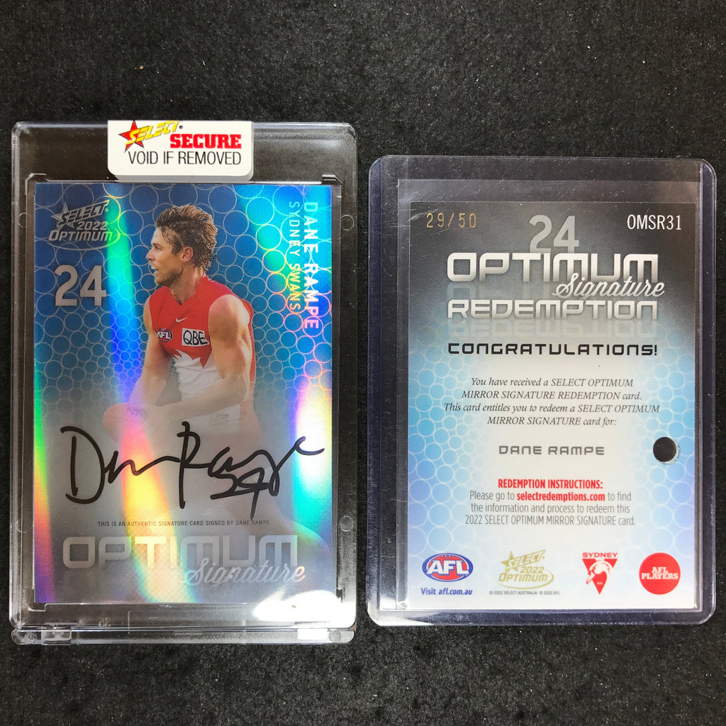 2022 Select AFL Optimum DANE RAMPE Mirror Signature 29/50 – Cherry ...