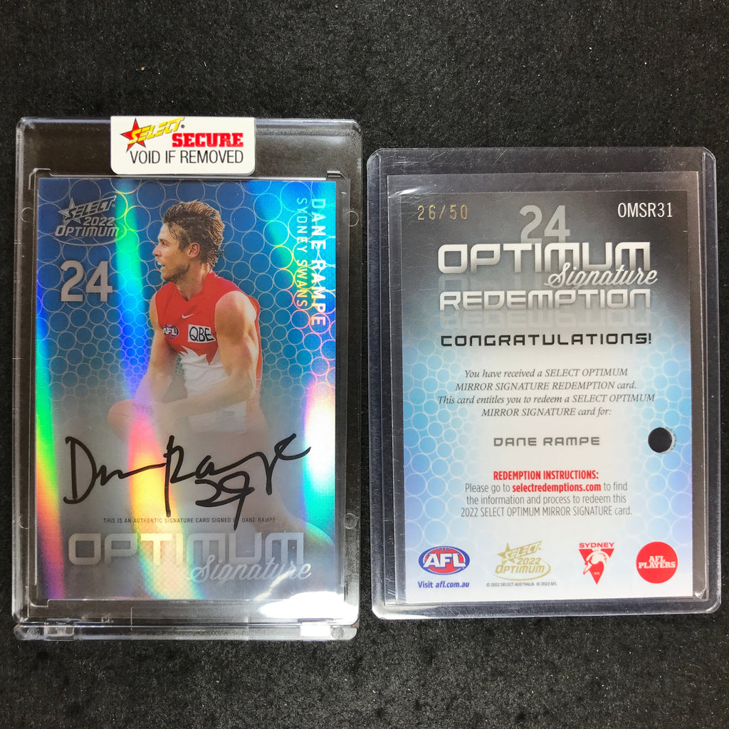2022 Select AFL Optimum DANE RAMPE Mirror Signature 26/50 – Cherry ...