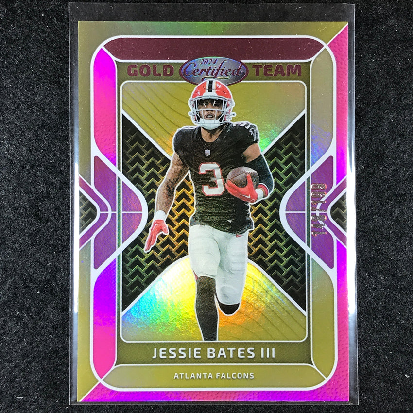 2024 Certified Football JESSIE BATES III Gold Team Pink Mirror 148/199 ...