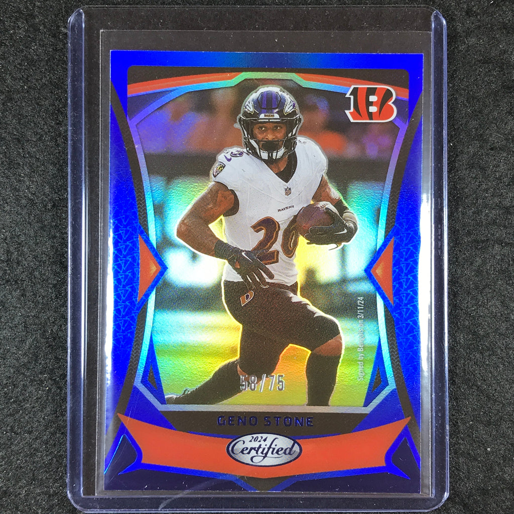 2024 Certified Football GENO STONE Base Blue Mirror 58/75 – Cherry ...