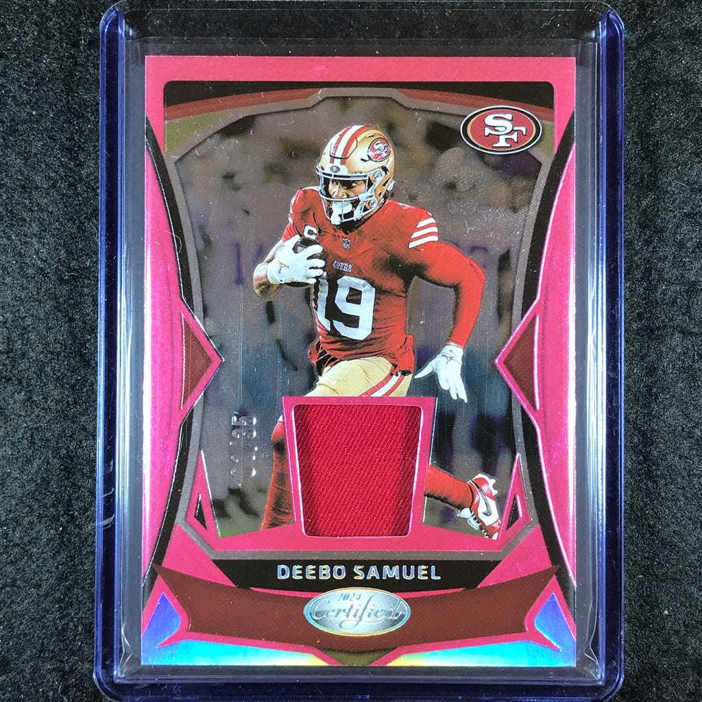 2024 Certified Football DEEBO SAMUEL Materials Mirror Pink Etch Jersey ...