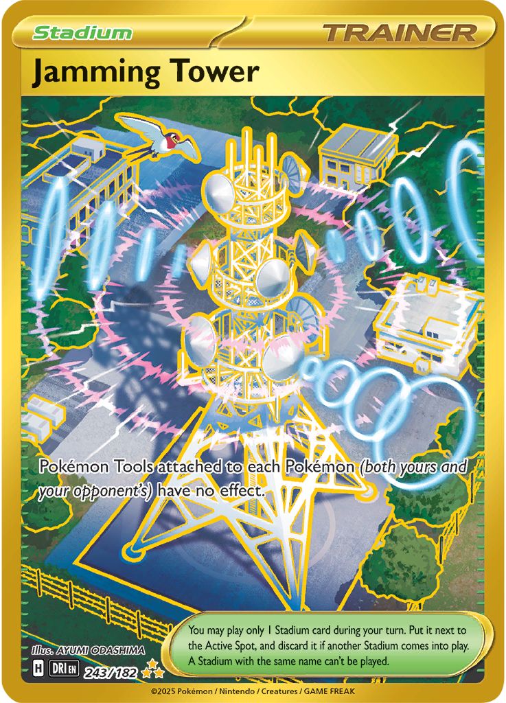 [ GOLD ] Jamming Tower - 243/182 - Hyper Rare Pokemon Destined Rivals ...