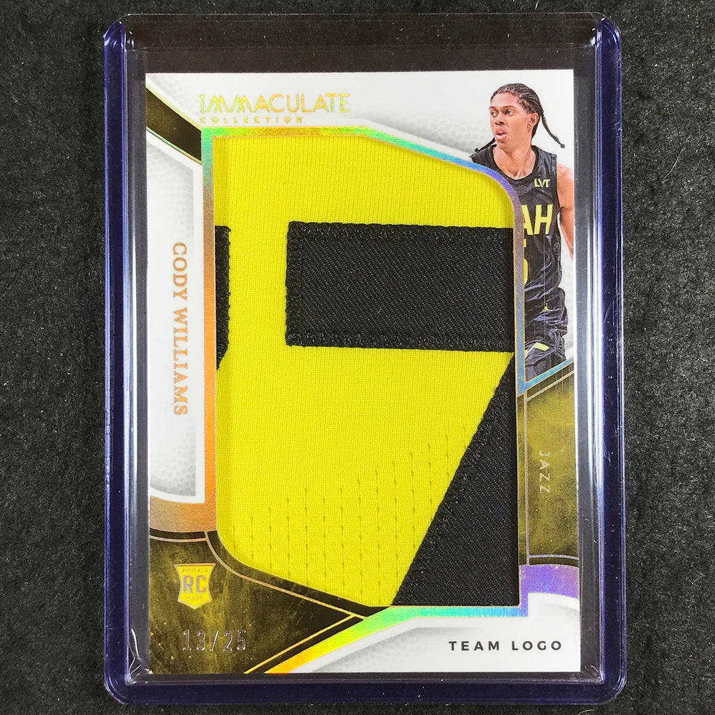 2024-25 Immaculate CODY WILLIAMS Jumbo Patches Rookie Team Logo 13/25 ...