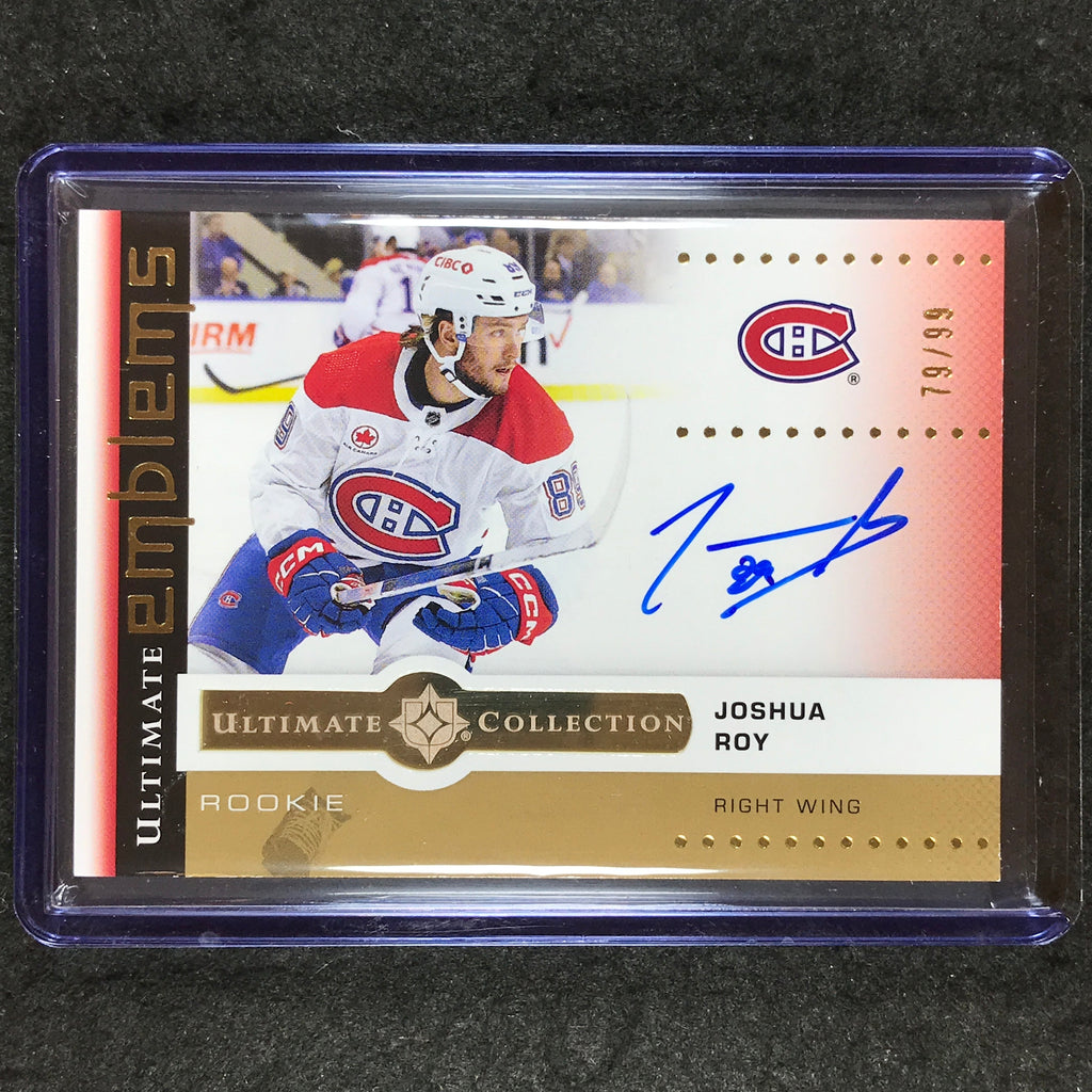 2024-25 Ultimate Hockey JOSHUA ROY Ultimate Emblems Rookie Auto Gold 7 ...