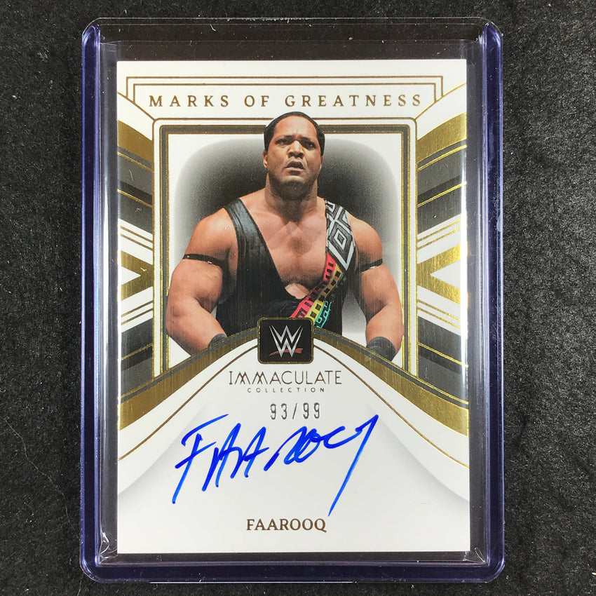 2023 Immaculate WWE FAAROOQ Marks of Greatness Auto Base 93/99 – Cherry ...