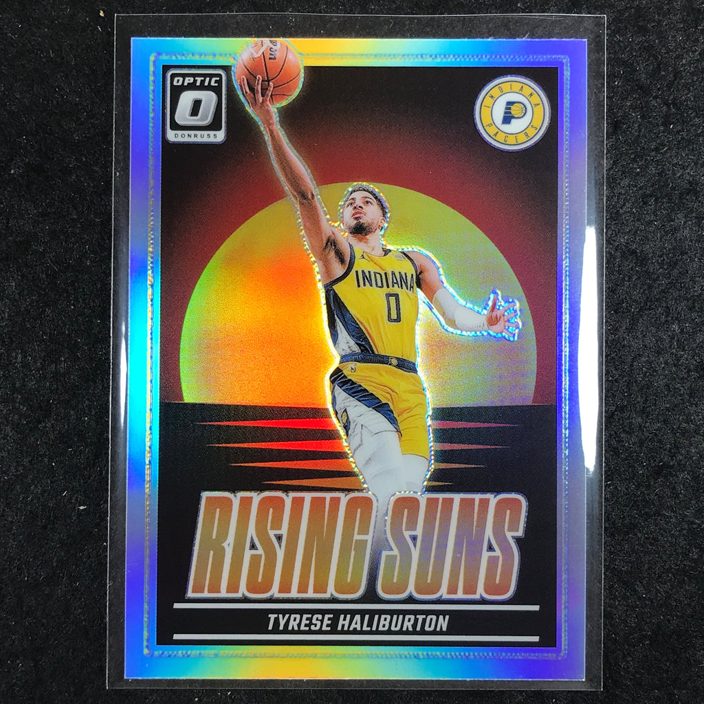 2024-25 Donruss Optic TYRESE HALIBURTON Rising Suns Silver Holo #16 ...