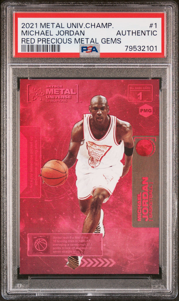 2021 Skybox Metal Universe Champions Michael Jordan Red Precious Metal ...