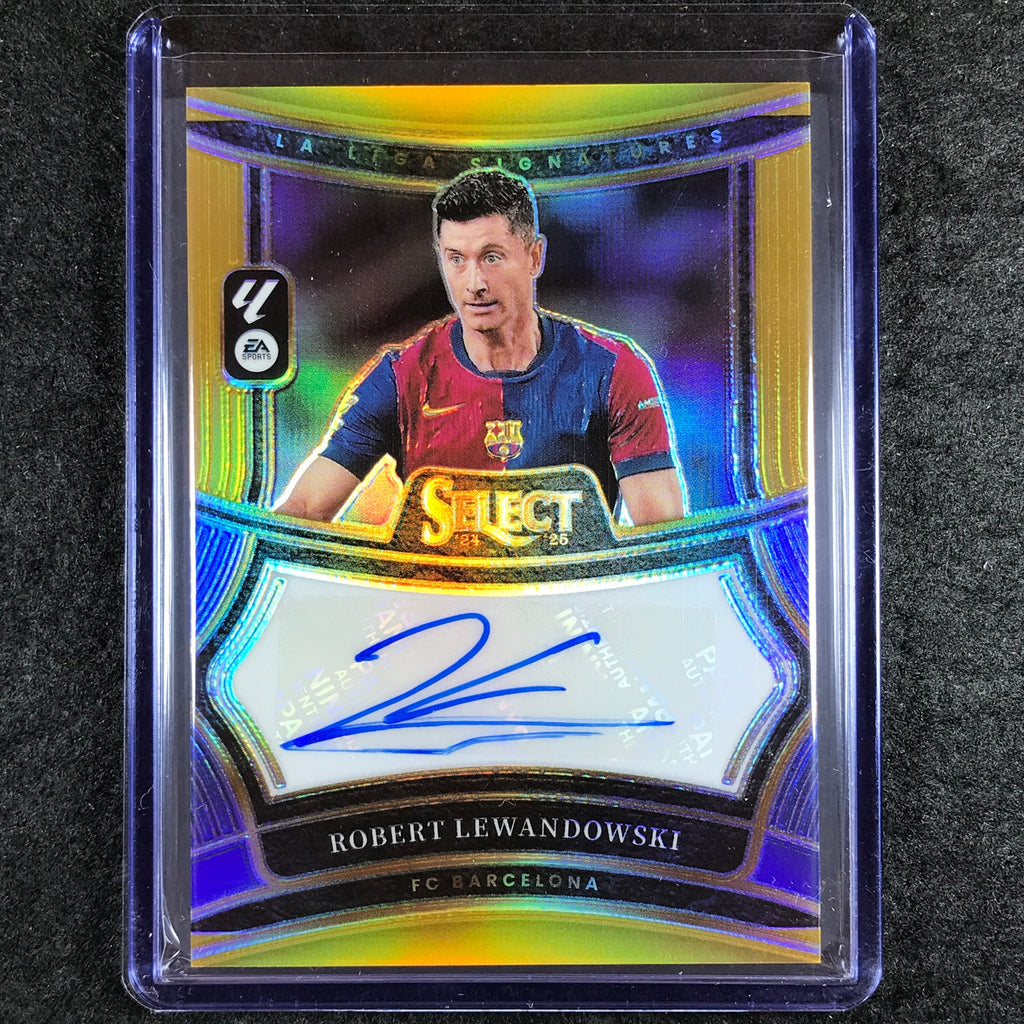 2024-25 Select La Liga ROBERT LEWANDOWSKI Signatures Auto Gold 4/10 ...