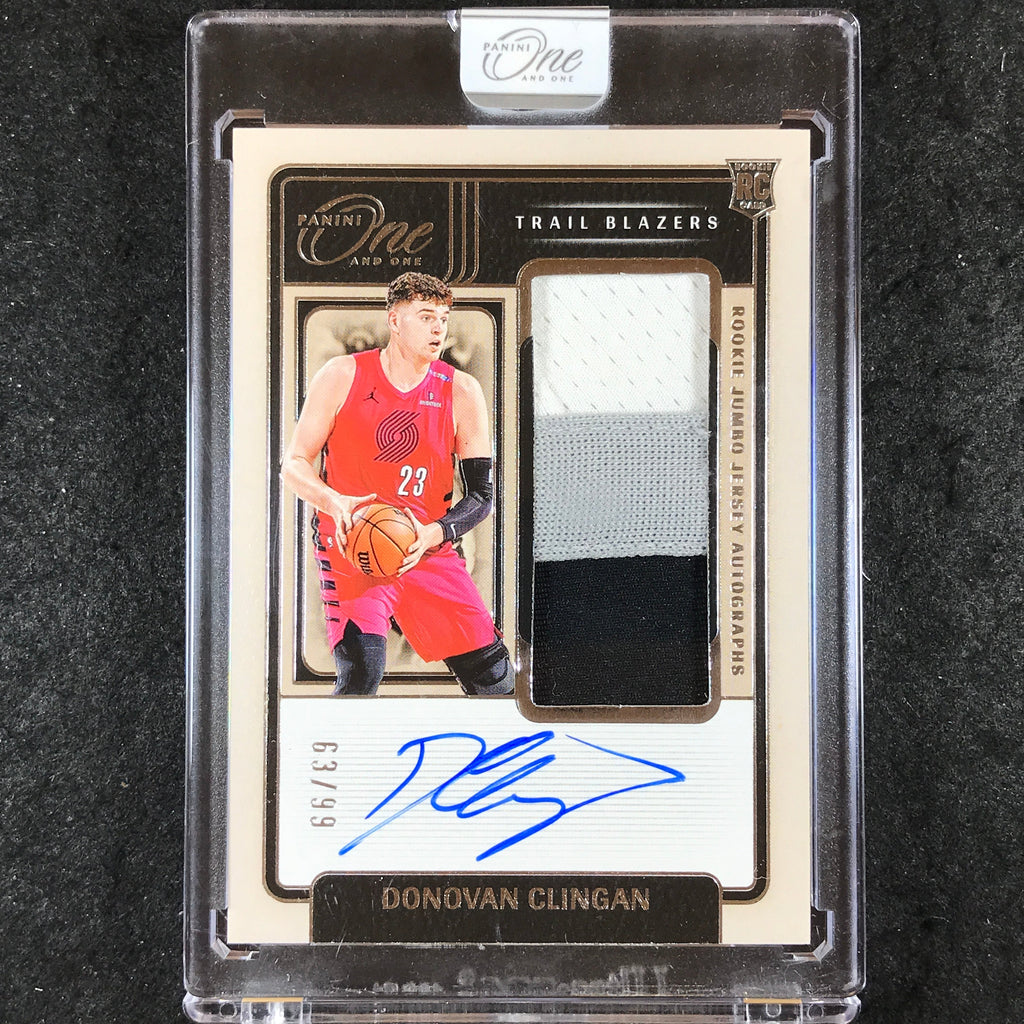 2024-25 One and One DONOVAN CLINGAN Rookie Jumbo Jersey Patch Auto 63 ...