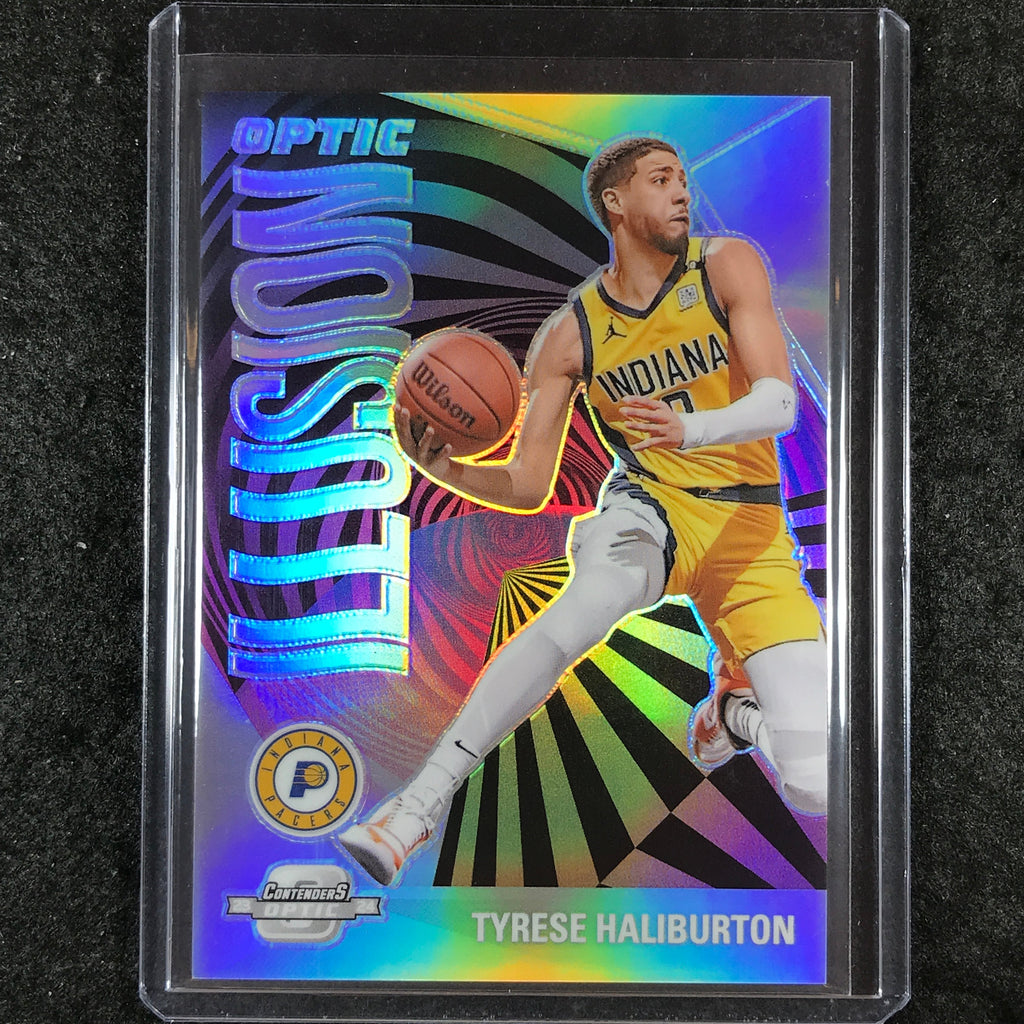 2023-24 Contenders Optic TYRESE HALIBURTON Optic Illusion Silver #12 ...