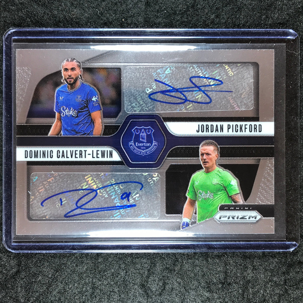 2024-25 Prizm EPL CALVERT-LEWIN JORDAN PICKFORD Dual Signatures Base ...