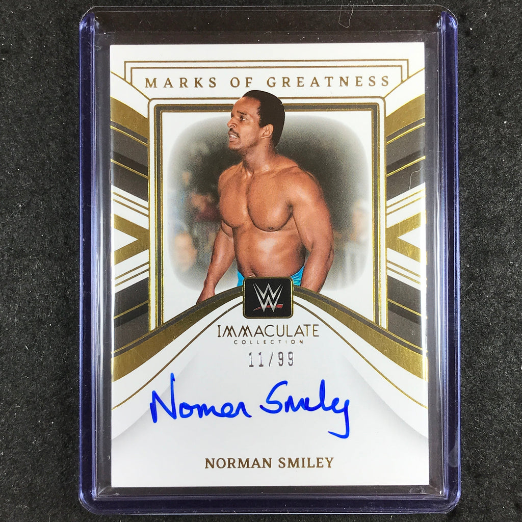 2023 Immaculate WWE NORMAN SMILEY Marks of Greatness Auto Base 11/99 ...