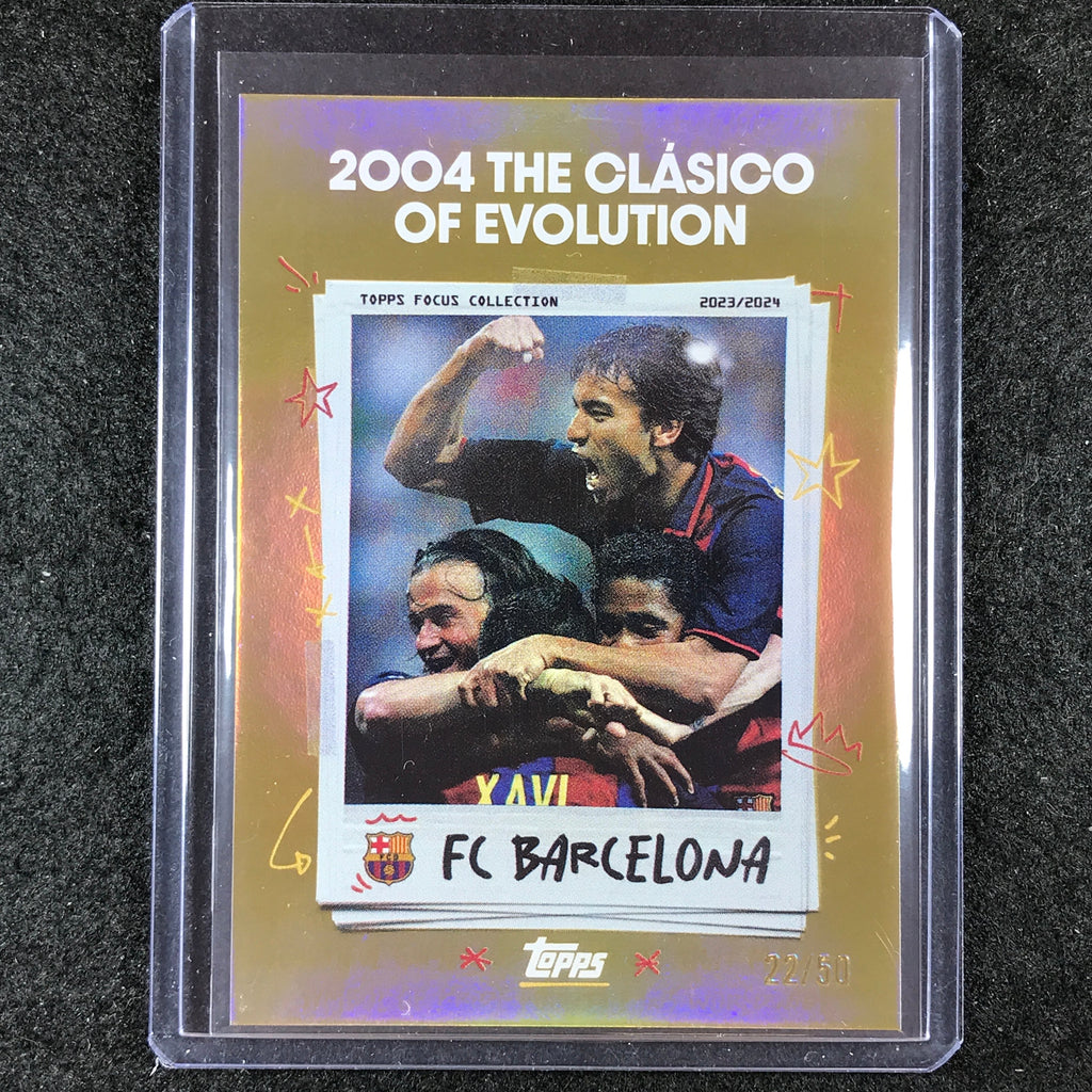 2023-24 Topps Focus Barcelona 2004 CLASICO OF EVOLUTION Moments Time G ...