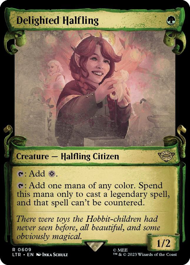 SHOWCASE SCROLLS Dlighted Halfling - #609 - Rare Lord of the Rings: Ta ...