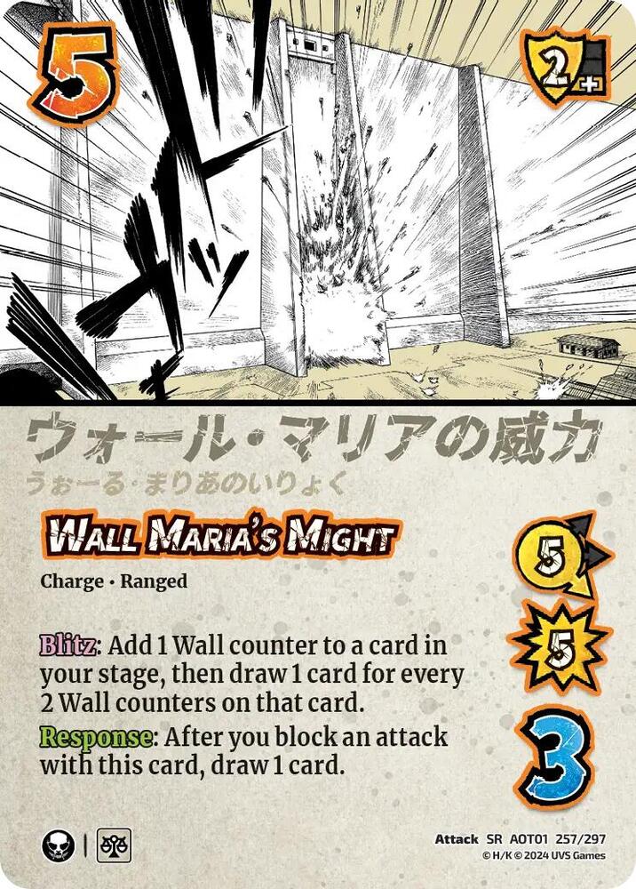 FOIL Wall Maria's Might - 257/297 - SR - Universus Attack on Titan ...