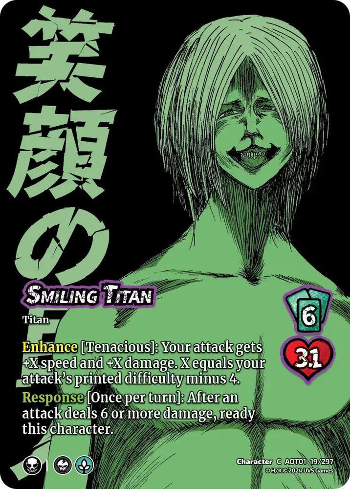 FOIL Smiling Titan - 19/297 - C - Universus Attack on Titan – Cherry ...