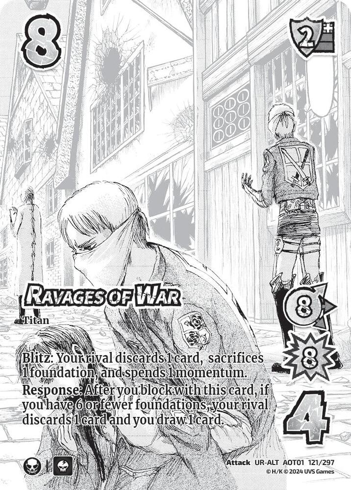 ALTERNATE ART Ravages of War - 121/297 - UR - Universus Attack on Tita ...