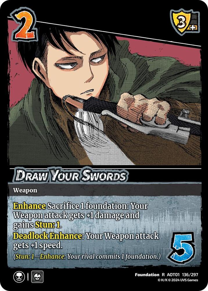 FOIL Draw your Swords - 136/297 - R - Universus Attack on Titan ...