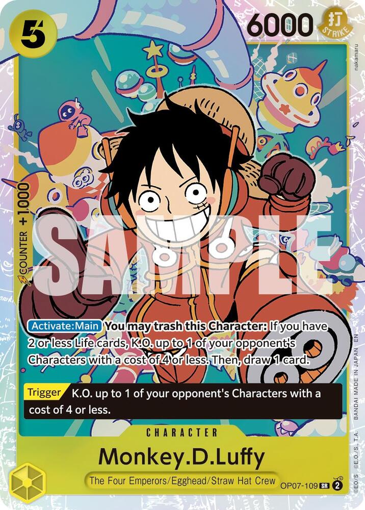 Monkey.D.Luffy (YELLOW) - #OP07-109 - SUPER RARE [PRB-02] Premium Boos ...