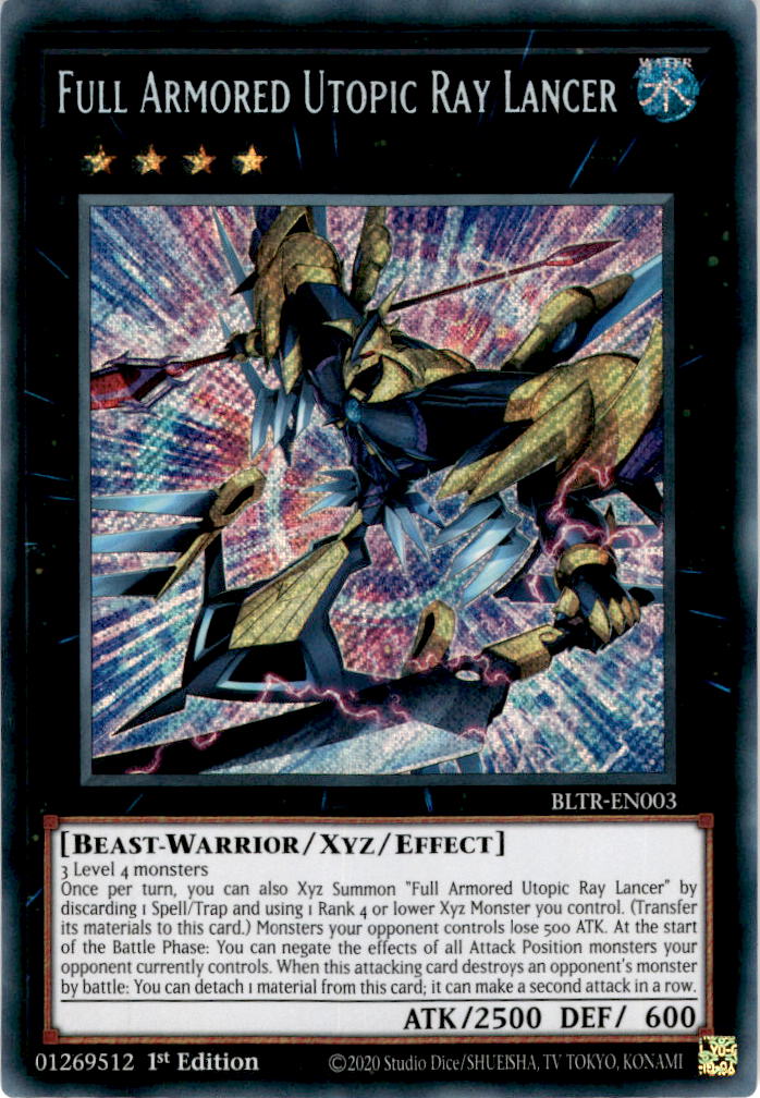 Full Armored Utopic Ray Lancer - BLTR-EN003 - Secret Rare 1st Edition ...