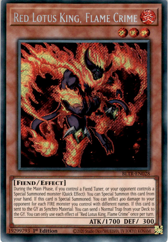 Red Lotus King, Flame Crime - BLTR-EN028 - Secret Rare 1st Edition ...