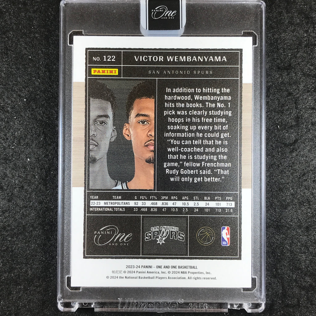 2023-24 One and One VICTOR WEMBANYAMA Rookie Base 27/99 #122 – Cherry ...