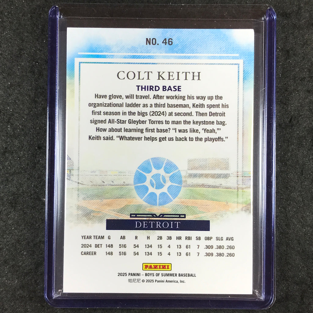 2025 Boys of Summer COLT KEITH Base Platinum 1/1 #46 – Cherry Collectables