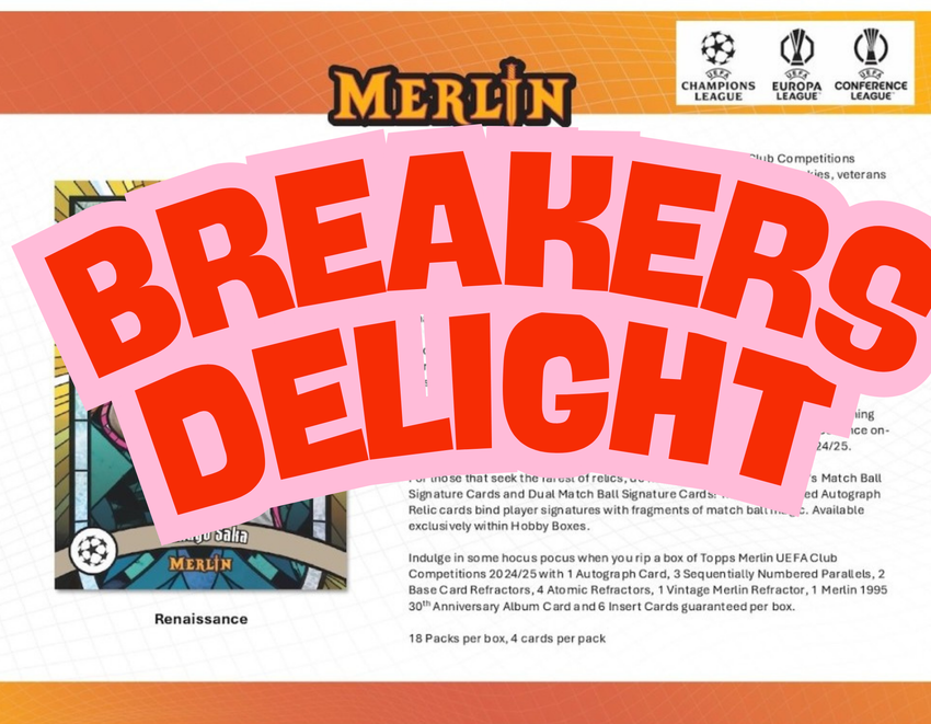 24/25 Merlin UEFA Club Competitions Soccer Breakers Delight 6 Box Case ...