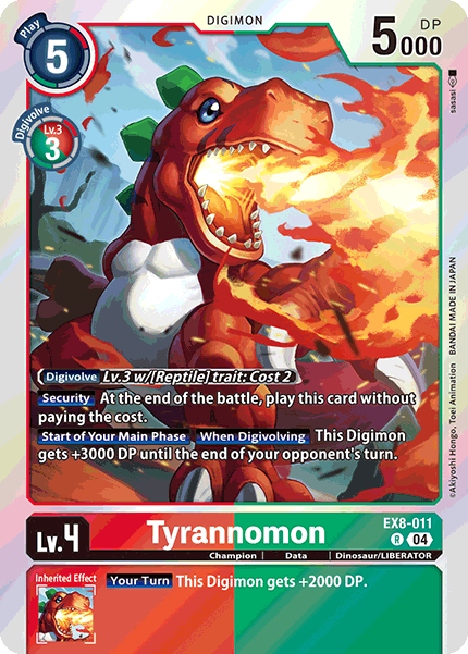 Tyrannomon EX8-011 - Rare EX08 Chain of Liberation – Cherry Collectables