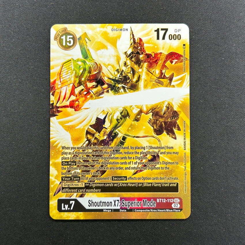 Gold Shoutmon X7 Superior Mode Alternate Art Bt12-112 - Sec Bt12 Acros ...