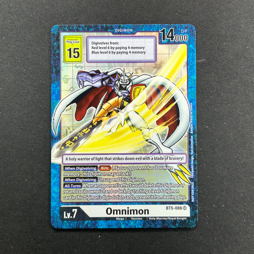 C Omnimon Bt5-086 - Secret Rare Short Print Box Topper Bt12 Across Tim – Cherry Collectables
